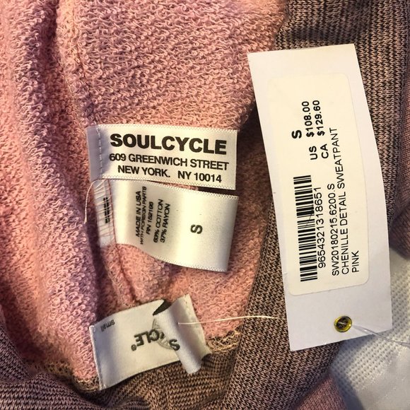 soulcycle | Pants & Jumpsuits | Soulcycle Chenille Pink Sweatpants ...